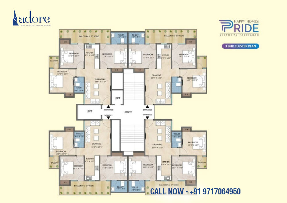 Adore Happy Homes Pride Sector 75 Faridabad | 1 and 3 BHK Flats in ...