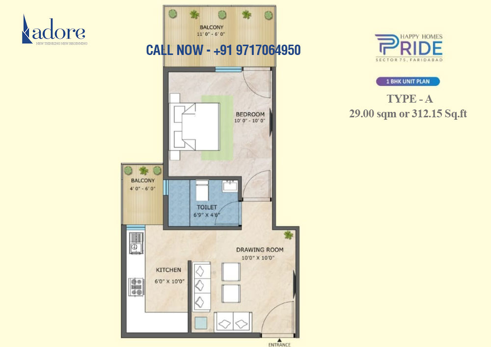 Adore Happy Homes Pride Sector 75 Faridabad | 1 and 3 BHK Flats in ...